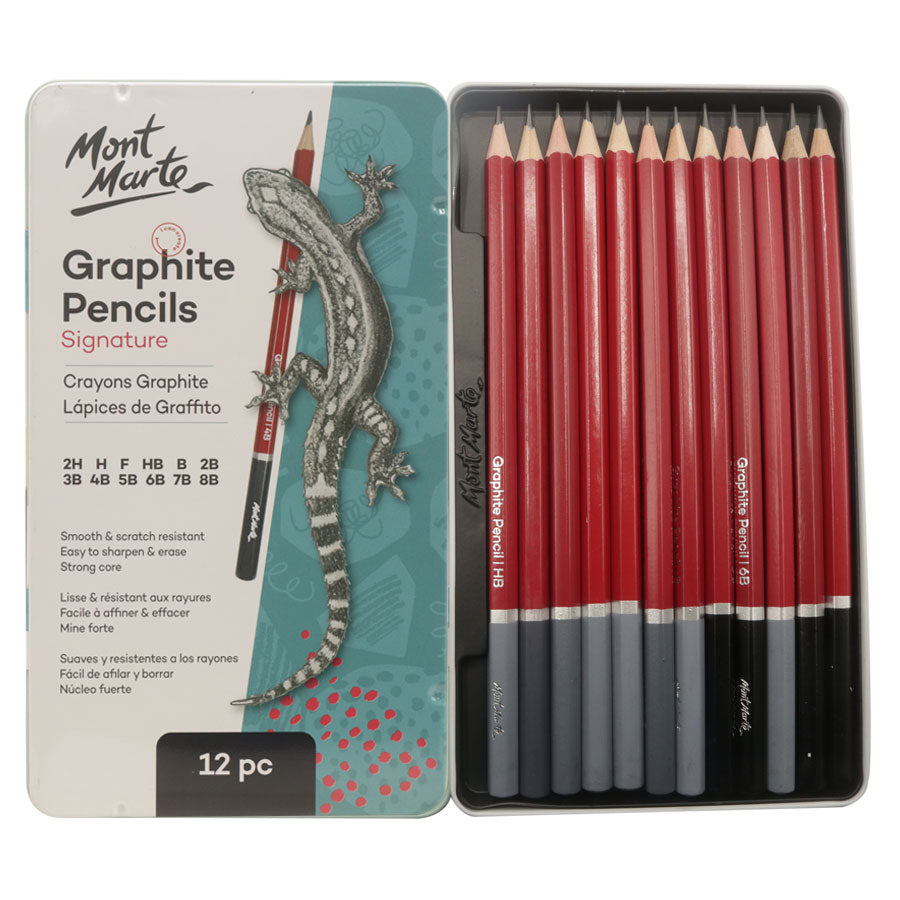 Mont Marte Graphite Pencils 12pcs – ReadStore.pk