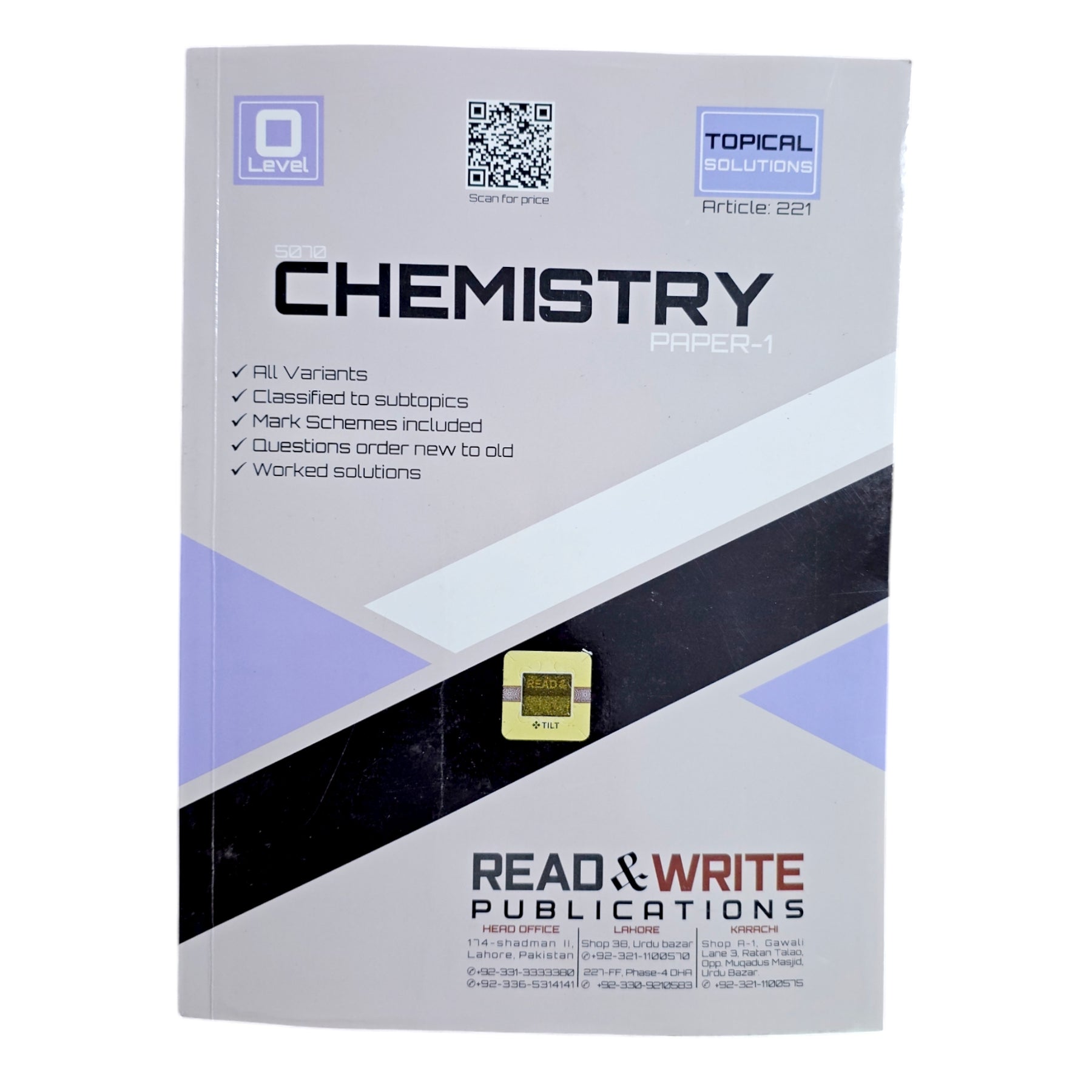 Read & Write O Levels Chemistry P-1 Topical Past Papers 221 – ReadStore.pk
