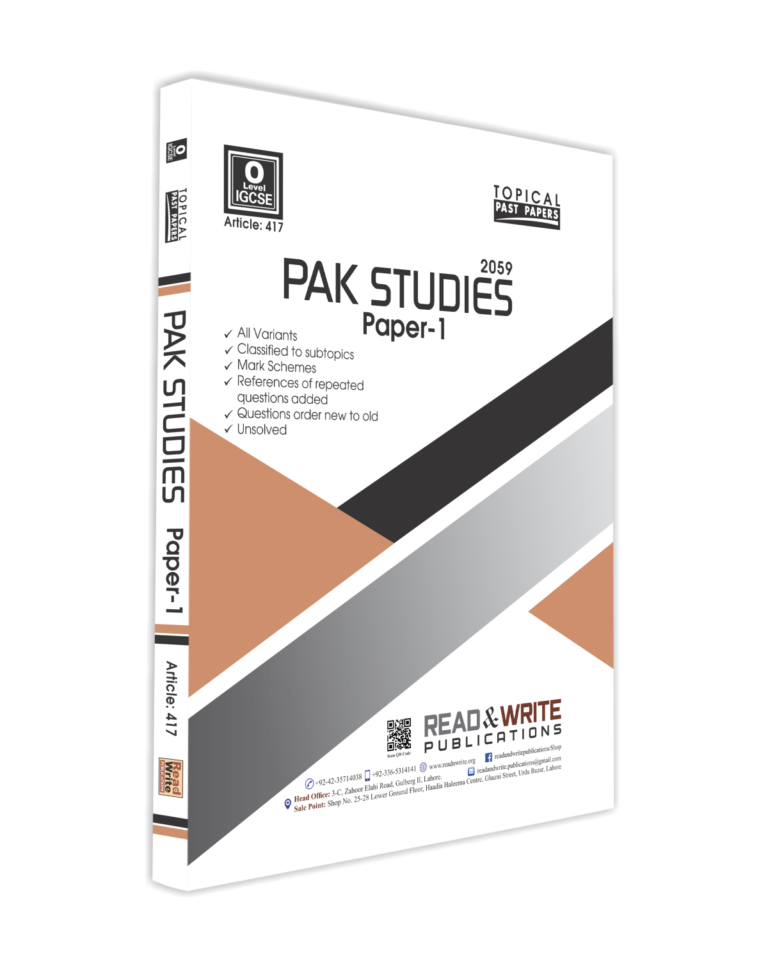 Read & Write O Levels Pakistan Studies P-1 Topical Past Papers 417 ...
