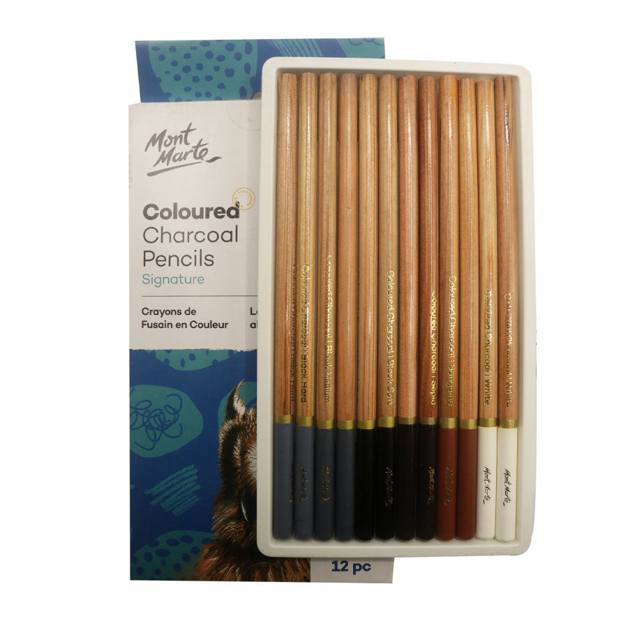 Mont Marte Coloured Charcoal Pencils 12pcs – ReadStore.pk