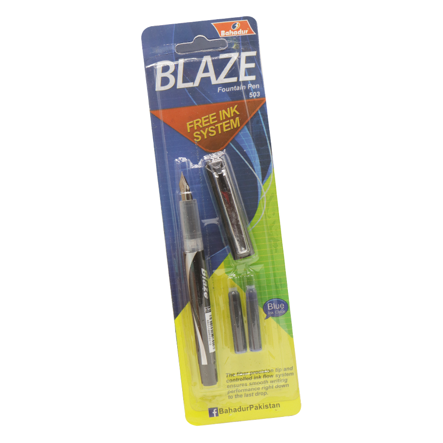 Bahadur Blaze Fountain Pen With Cartridge- 503 – ReadStore.pk